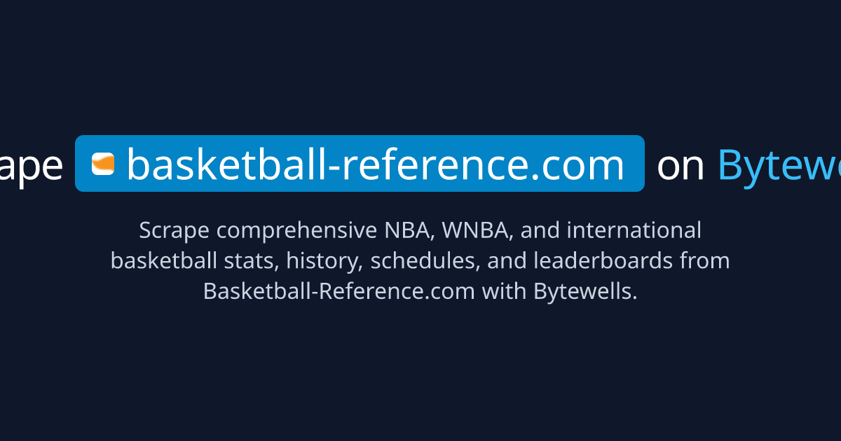 Scrape basketball-reference.com | Bytewells