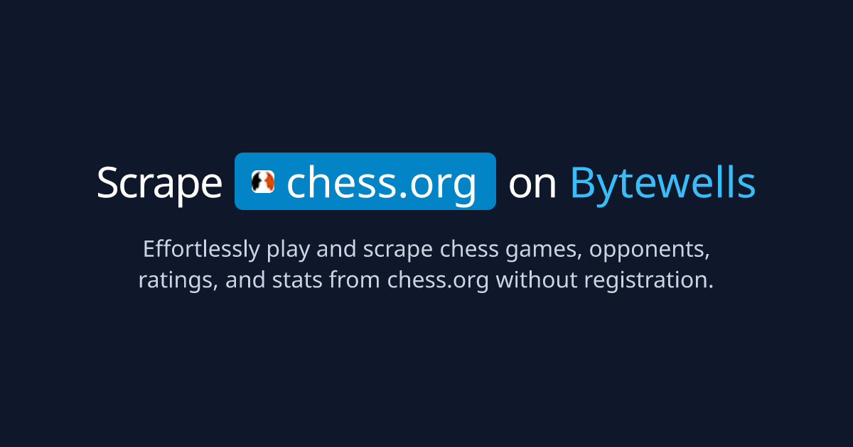 Scrape chess.org | Bytewells