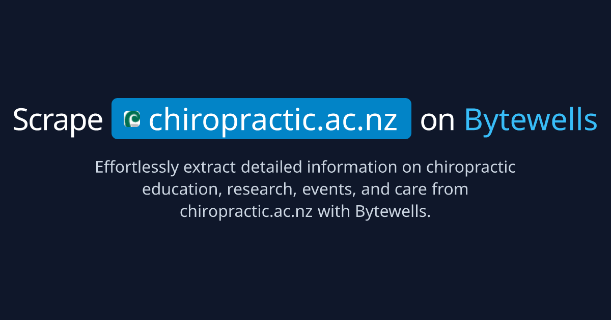 Scrape chiropractic.ac.nz | Bytewells