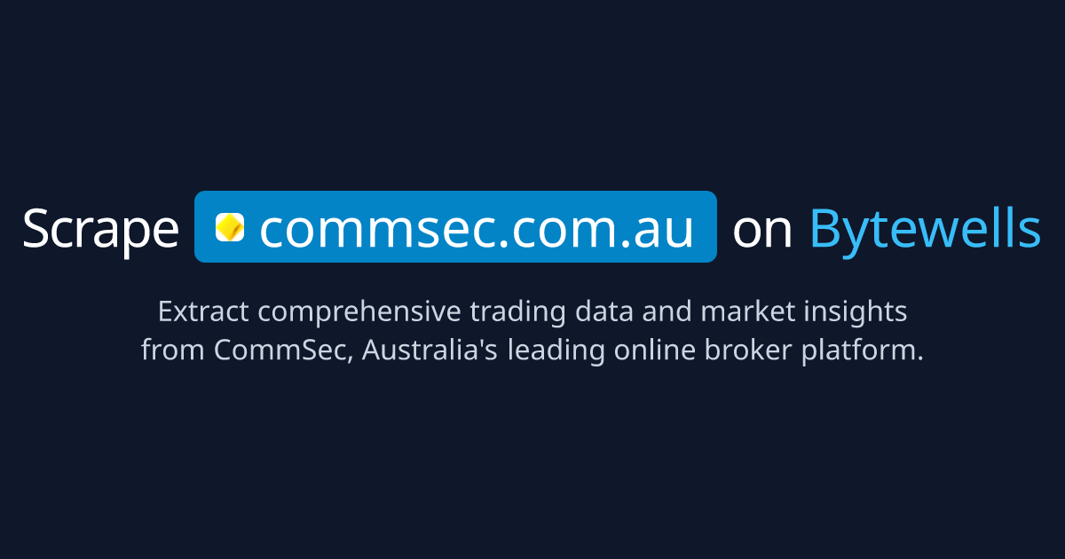 Scrape commsec.com.au | Bytewells