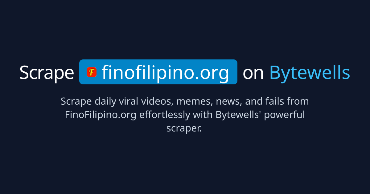 Scrape finofilipino.org | Bytewells