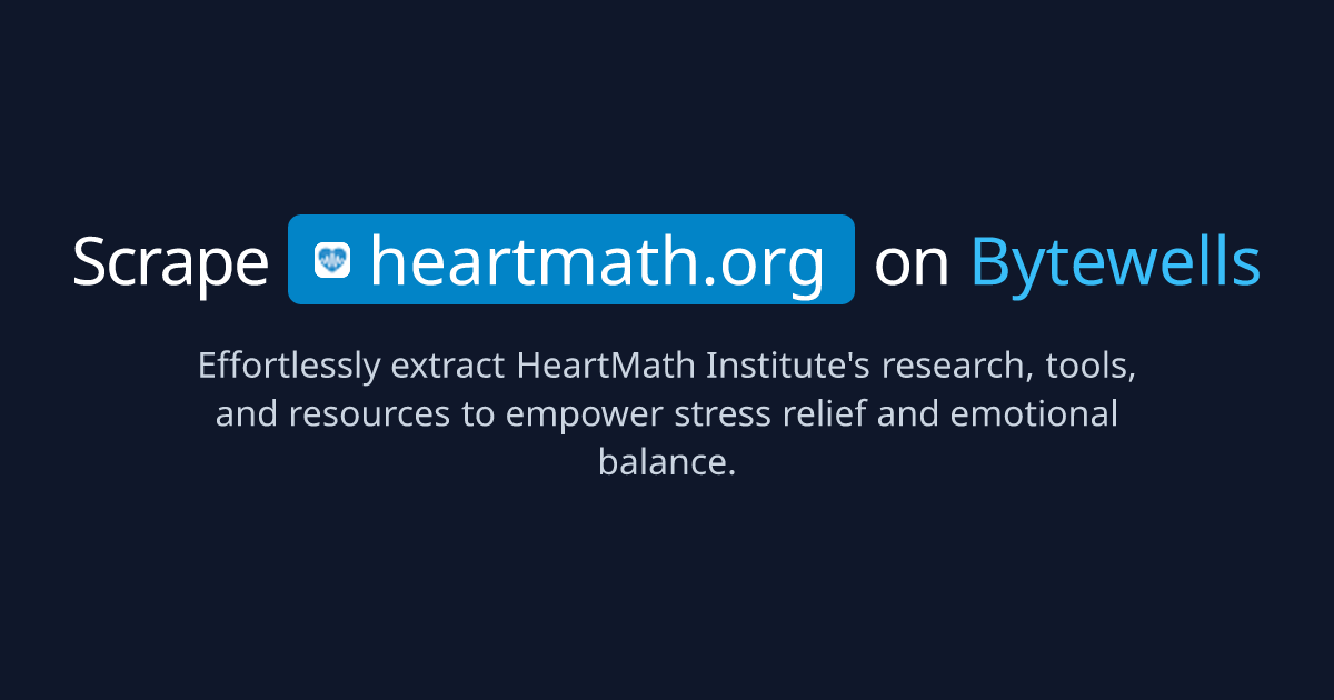 Scrape heartmath.org | Bytewells