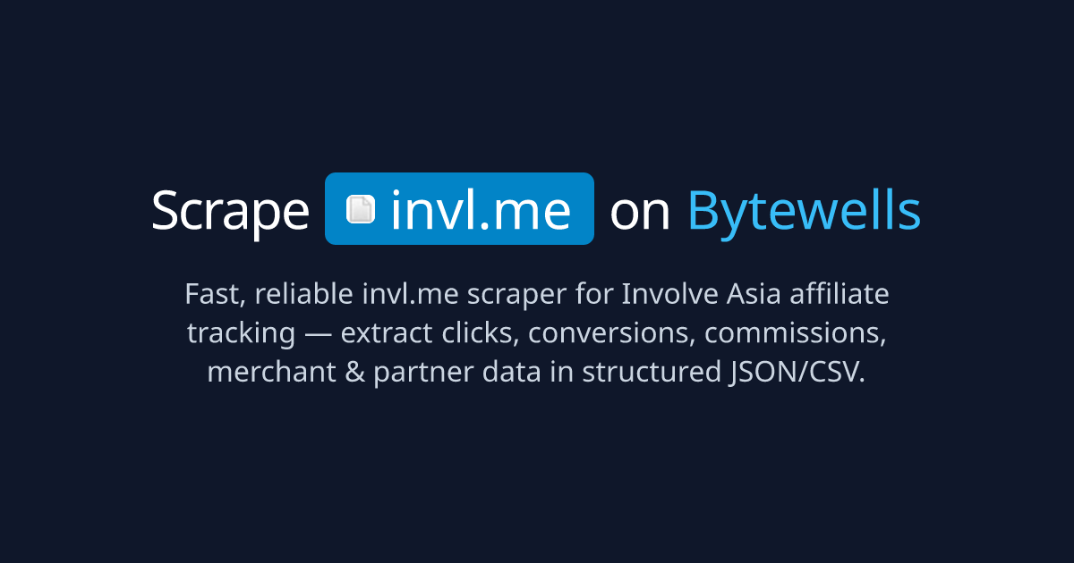 Scrape invl.me | Bytewells