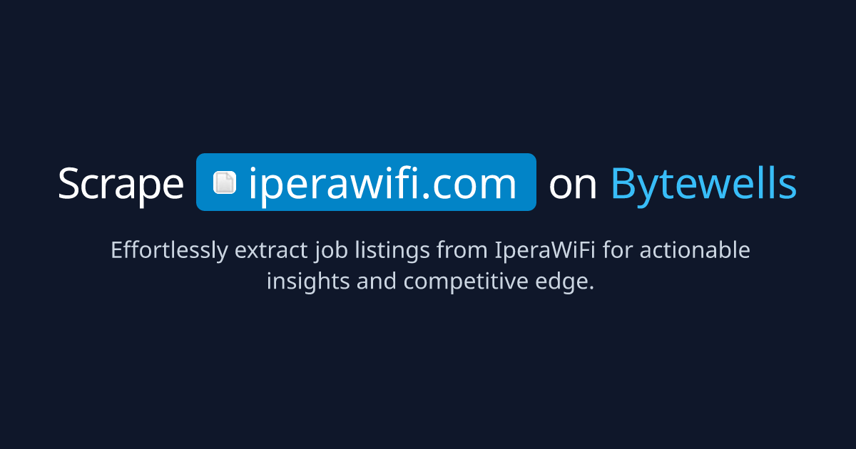 Scrape iperawifi.com | Bytewells