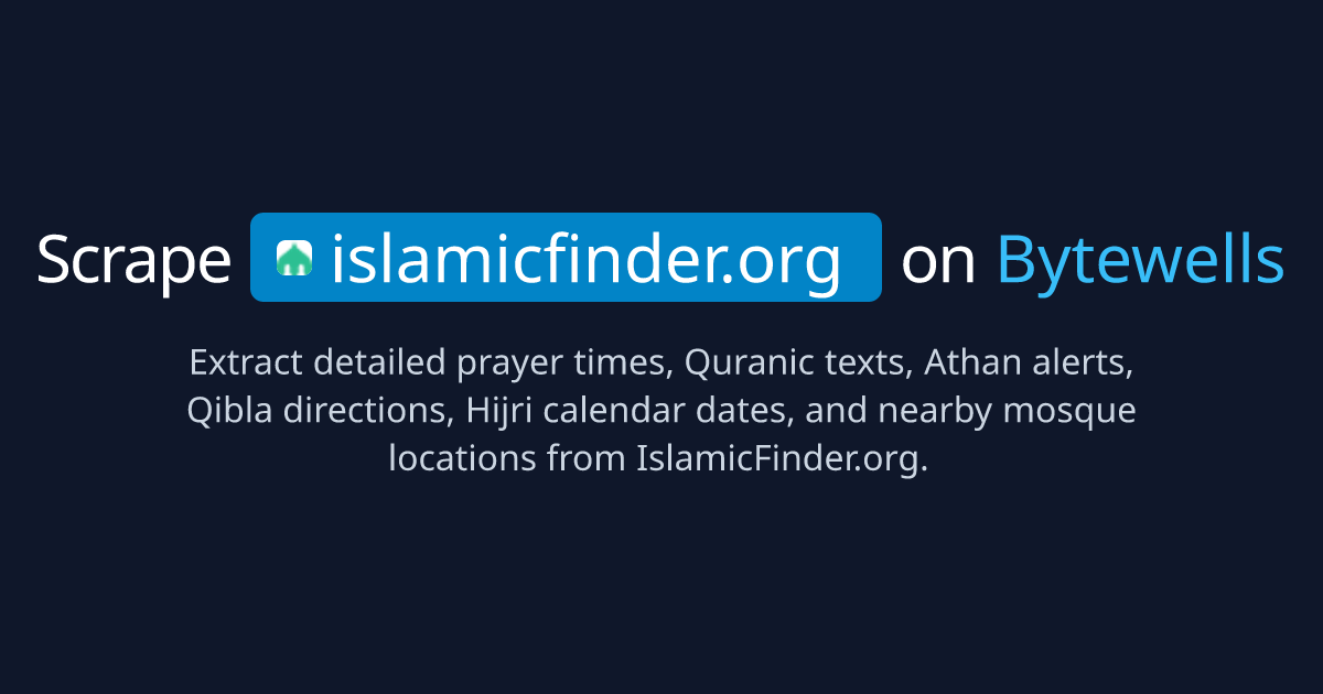 Scrape islamicfinder.org | Bytewells