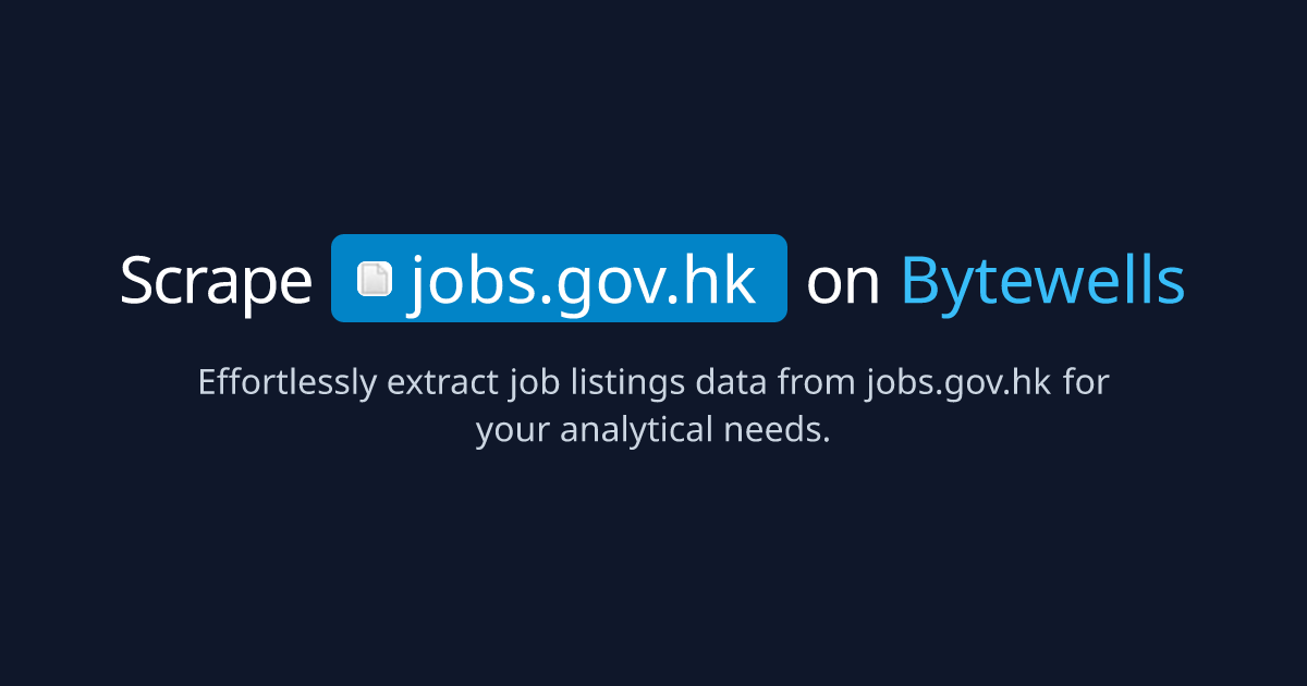 Scrape jobs.gov.hk | Bytewells