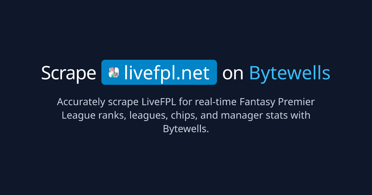 Scrape livefpl.net | Bytewells
