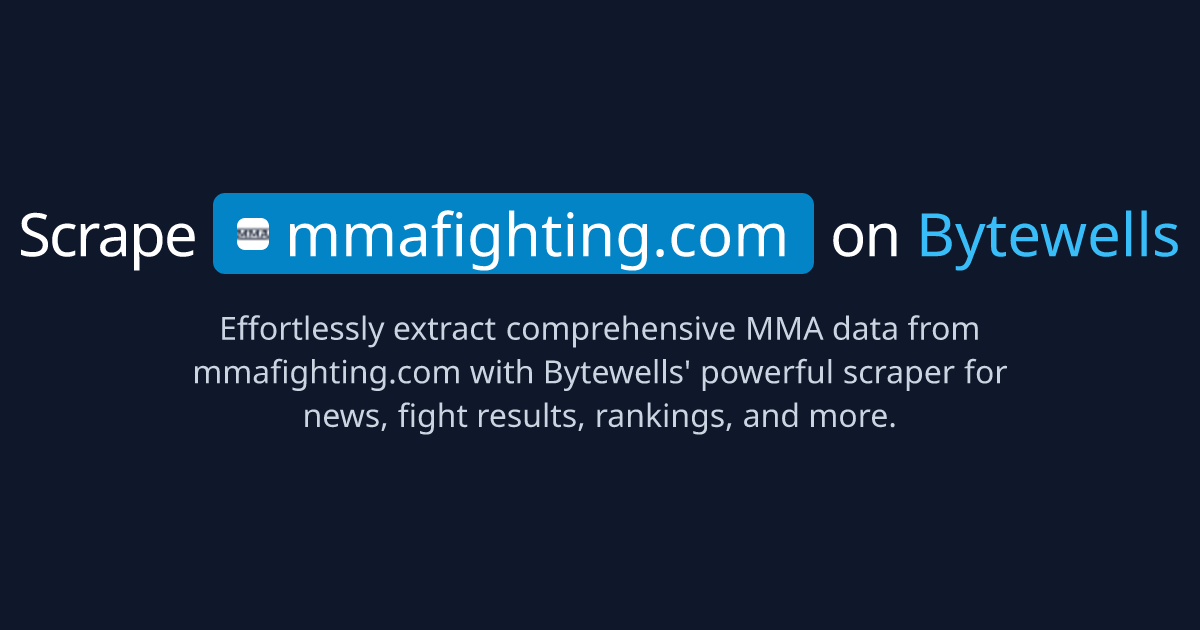 Scrape mmafighting.com | Bytewells