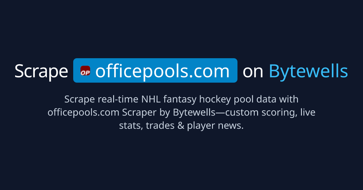 Scrape officepools.com | Bytewells