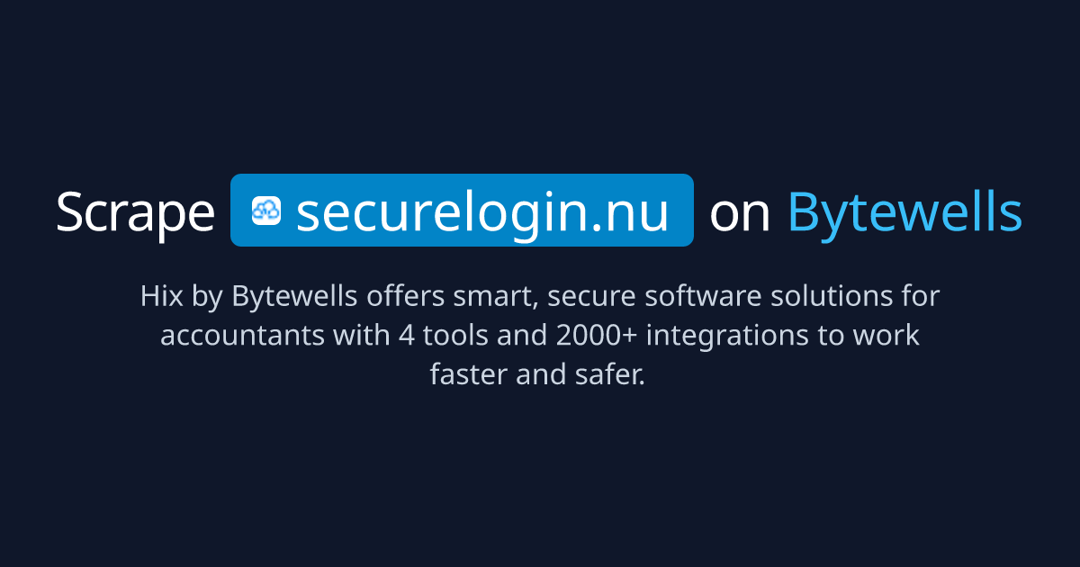 Scrape securelogin.nu | Bytewells