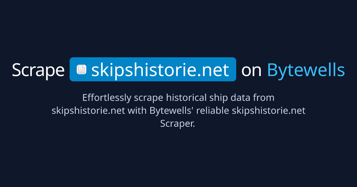 Scrape skipshistorie.net | Bytewells