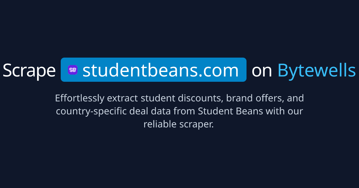 Scrape studentbeans.com | Bytewells