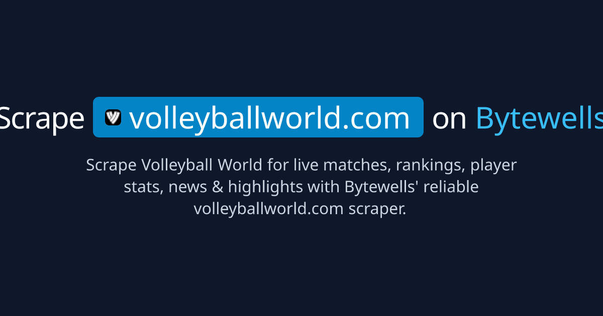 Scrape volleyballworld.com | Bytewells